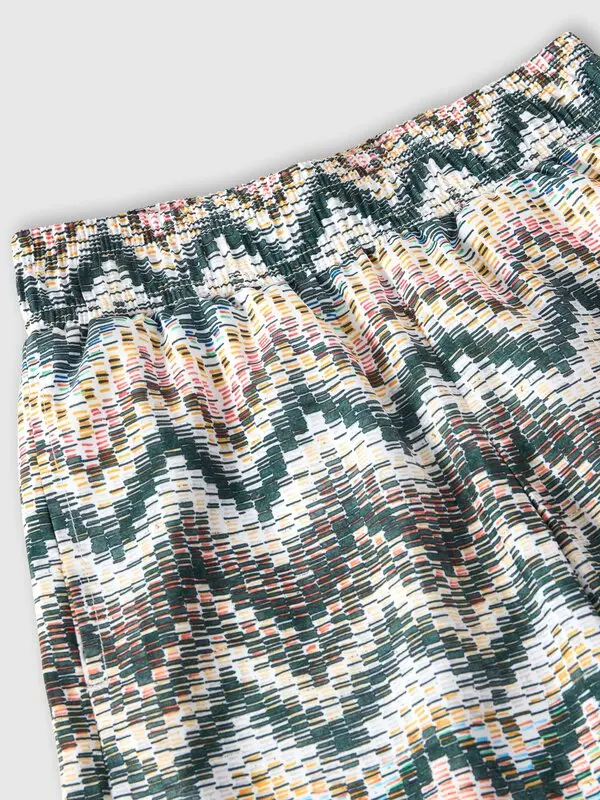 Missoni Length Swim Shorts With Abstract Zig Zag Print