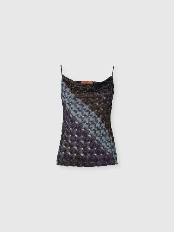 Missoni Lace Motif Draped Neckline Sleeveless Top - Multicoloured