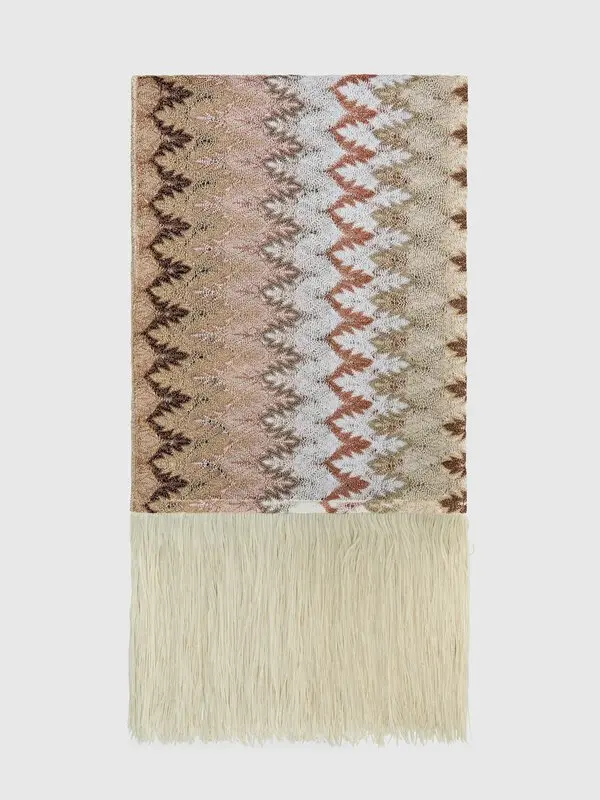 Missoni Stole In Zig Zag Lace With Fringes