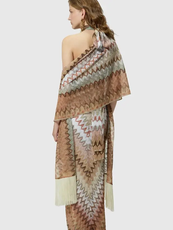 Missoni Stole In Zig Zag Lace With Fringes