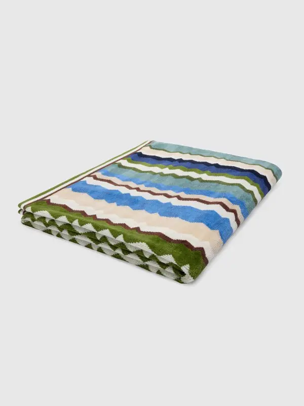 Missoni Eva Cotton Terry Bath Towel 100x150 Cm - Turquoise Multicoloured