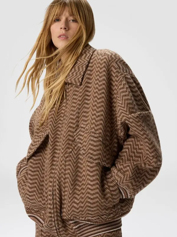 Missoni Bomber Jacket With Irregular Chevron Pattern