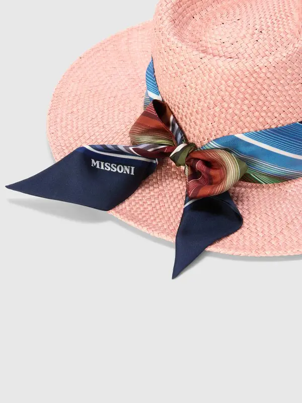 Missoni Straw Hat With Silk Ribbon
