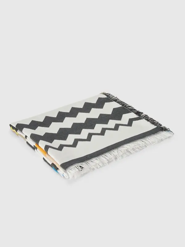 Missoni Best Fouta Bath Towel 140x180 Cm Zig Zag In Cotton - Black Multicoloured