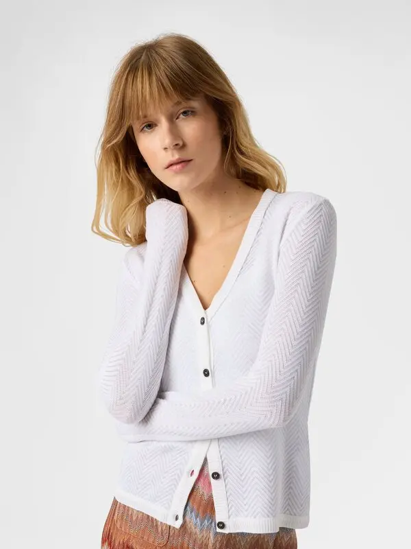 Missoni Tone-on-tone Zigzag Cotton And Viscose Cardigan