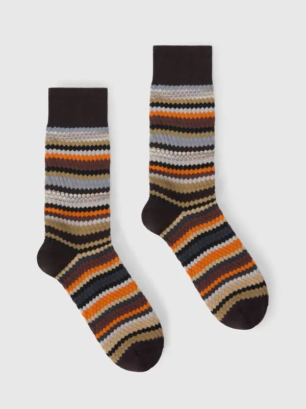 Missoni Mid-length Socks With Waffle Pattern - Multicoloured