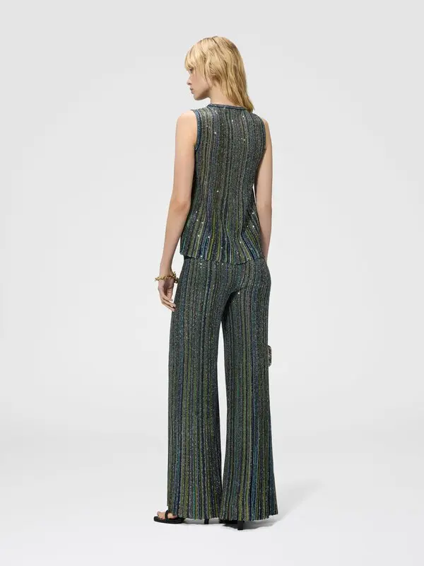 Missoni Sleeveless Ribbed Top With Sequins - Green