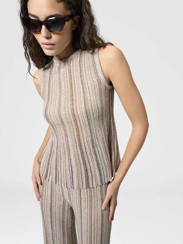 Missoni Sleeveless Ribbed Top With Sequins