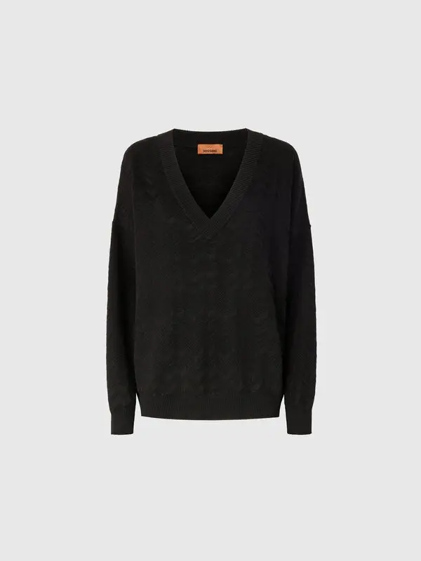Missoni Neck Sweater In Chevron Pattern