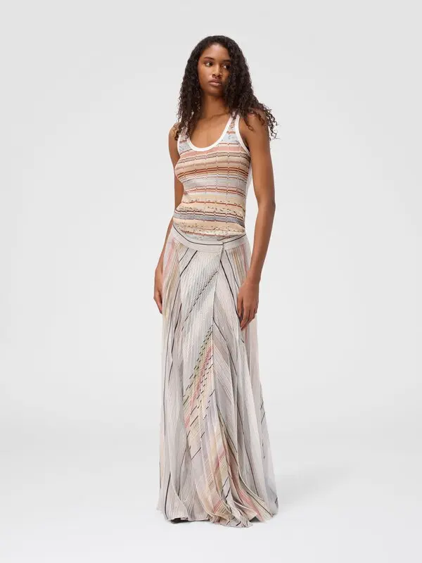 Missoni Striped Pleated Wrap Skirt