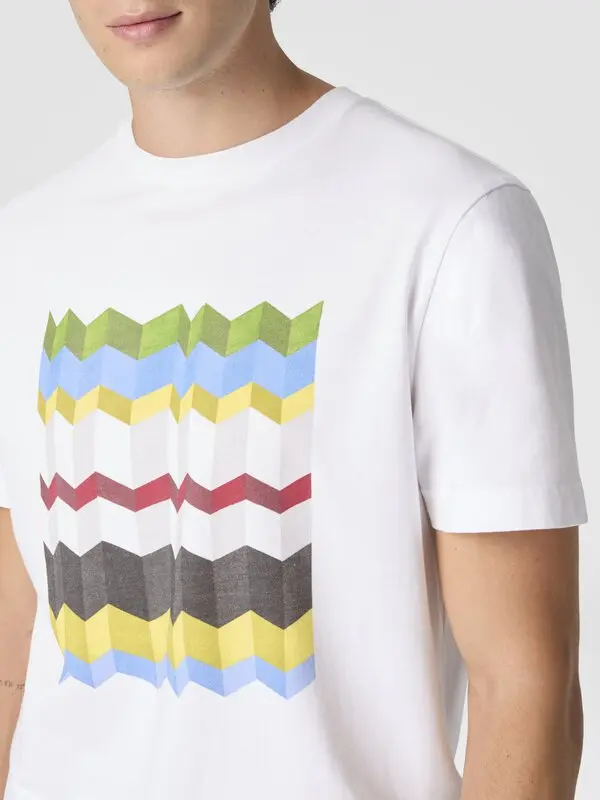 Missoni Crew-neck Cotton T-shirt With Macro Zigzag Print