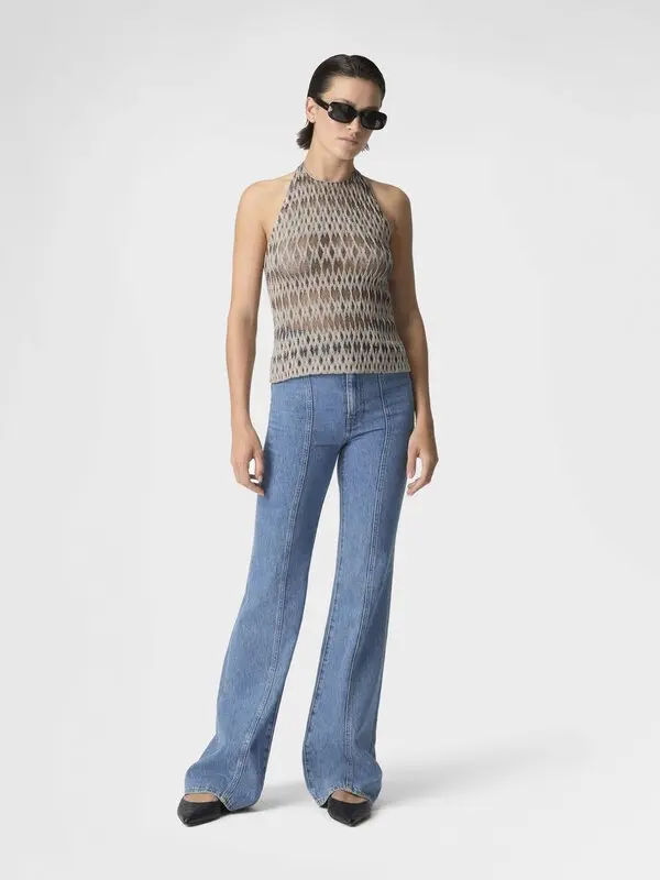 Missoni 3d Diamond Viscose Lamé Halter Top