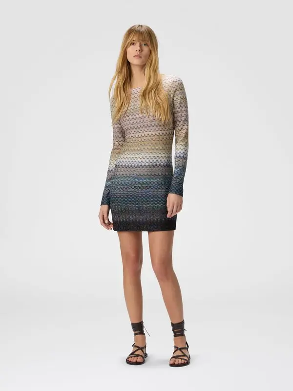 Missoni Neck Dress With Staggered Knit