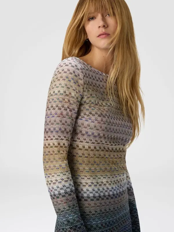 Missoni Neck Dress With Staggered Knit