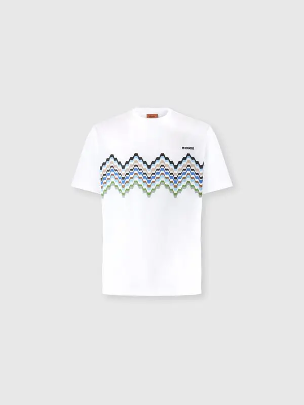 Missoni Cotton Crewneck T-shirt With Logo Lettering - Multicoloured