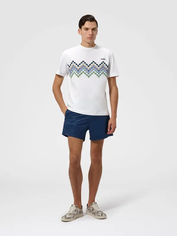 Missoni Cotton Crewneck T-shirt With Logo Lettering