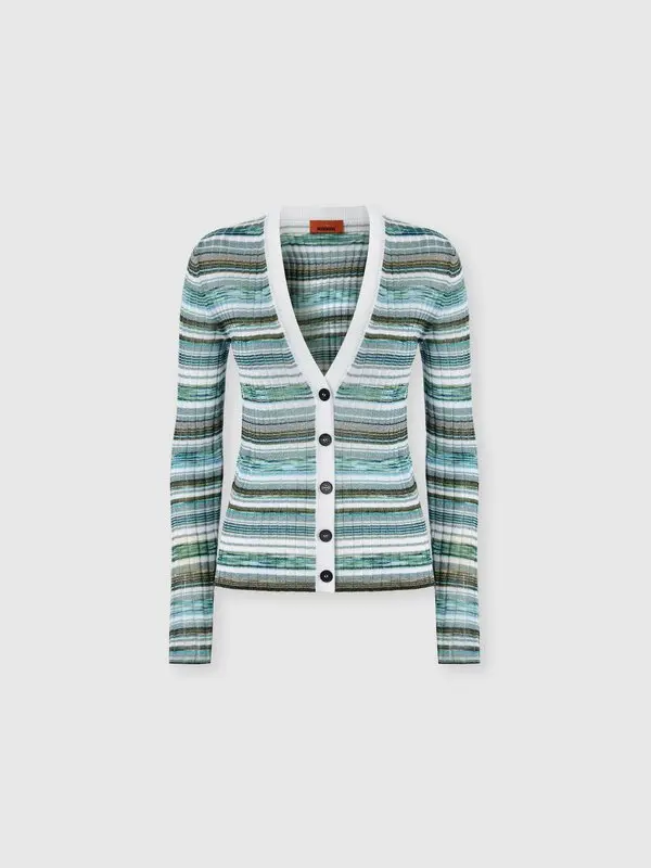Missoni Ribbed Striped Viscose-blend Cardigan - Multicoloured