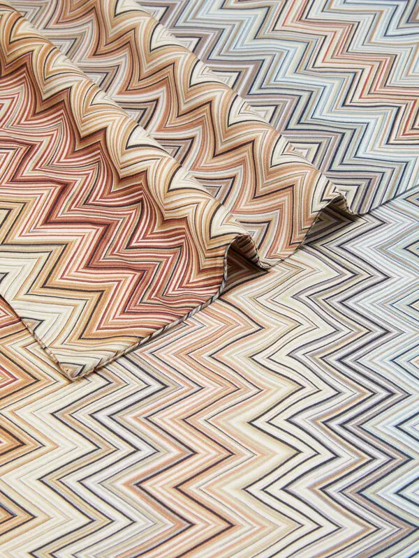 Missoni John Duvet Cover In 100% Cotton With Chevron Pattern - Black Multicoloured