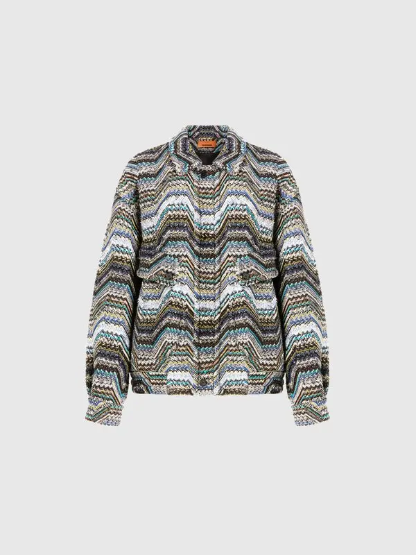 Missoni Oversized Jacket In Wool Blend Zig Zag
