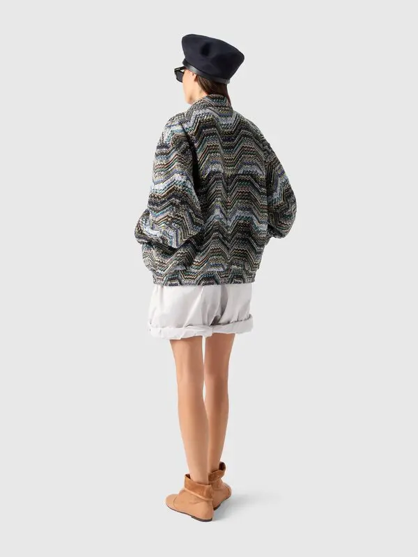Missoni Oversized Jacket In Wool Blend Zig Zag