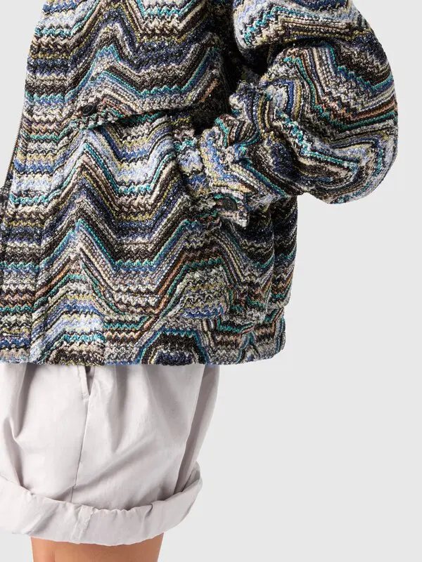 Missoni Oversized Jacket In Wool Blend Zig Zag