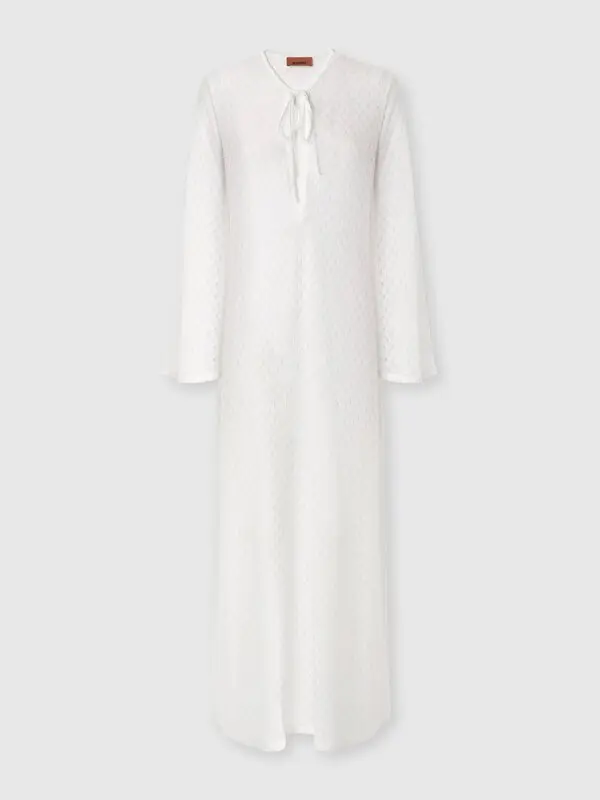 Missoni Up Dress In Lamé Viscose With Raschel Workmanship - White