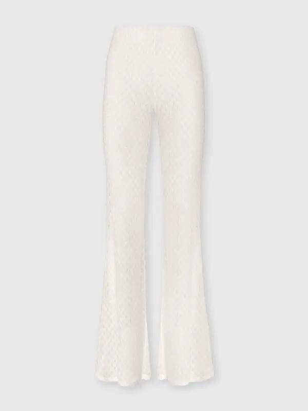 Missoni Flared Lamé Viscose Trousers With Raschel Workmanship - White