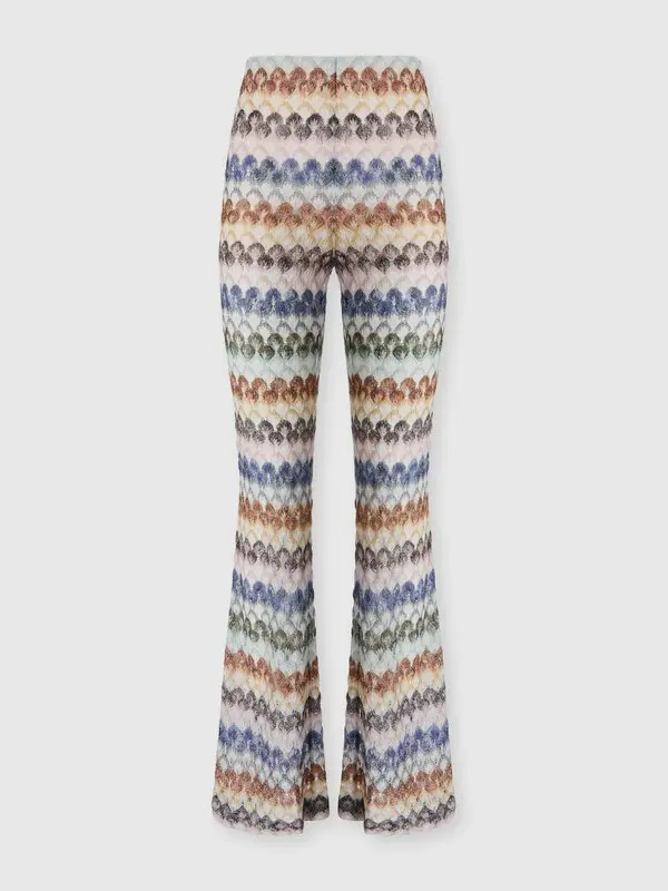 Missoni Flare Viscose Lamé Trousers With Lace Motif