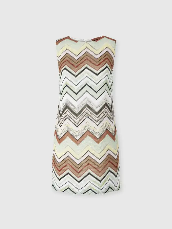 Missoni Sleeveless Chevron Viscose And Cotton Mini Dress