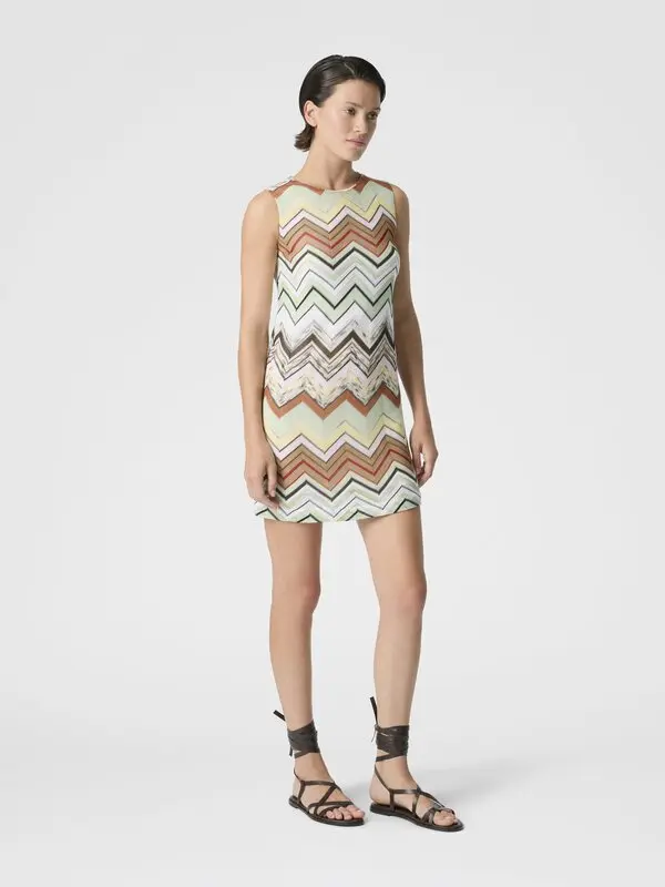 Missoni Sleeveless Chevron Viscose And Cotton Mini Dress