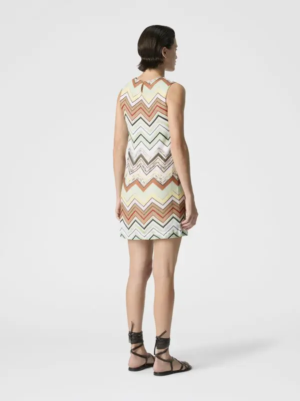 Missoni Sleeveless Chevron Viscose And Cotton Mini Dress