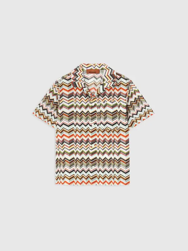 Missoni Pure Cotton Shirt With Zig Zag Motif
