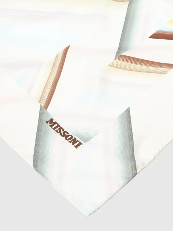 Missoni Pure Silk Foulard With Print And Logo Lettering