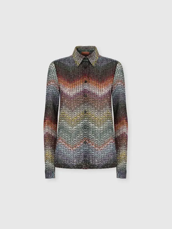 Missoni Mixed Viscose Lamé Shirt With Sequins