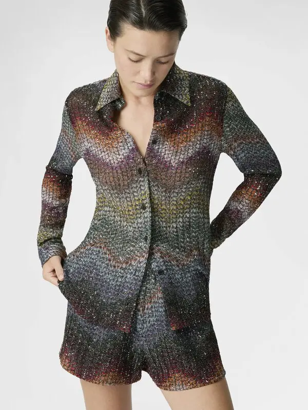 Missoni Mixed Viscose Lamé Shirt With Sequins