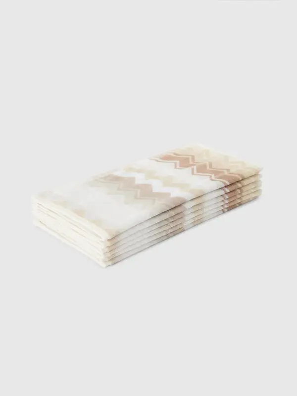Missoni Giacomo Face Towels 30x30 Cm 6 Pieces - Beige