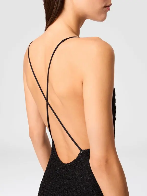Missoni Lamé Viscose One-piece Swimsuit With Raschel Workmanship - Black