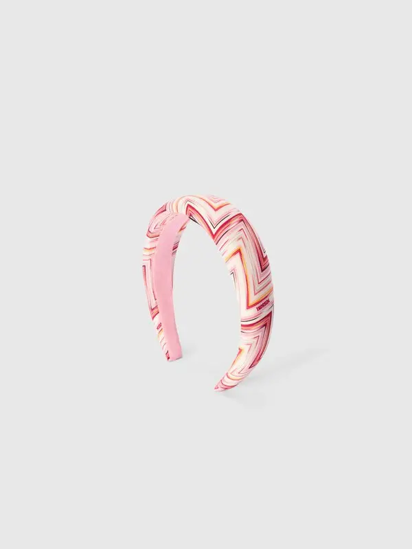Missoni Pure Cotton Headband With Zig Zag Print