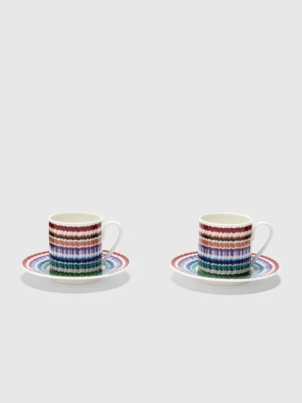 Missoni Waves Set Of 2 Coffee Cups & Saucers