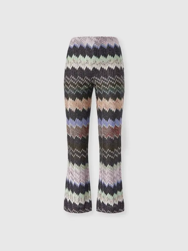 Missoni Pattern Viscose Lamé Cropped Trousers