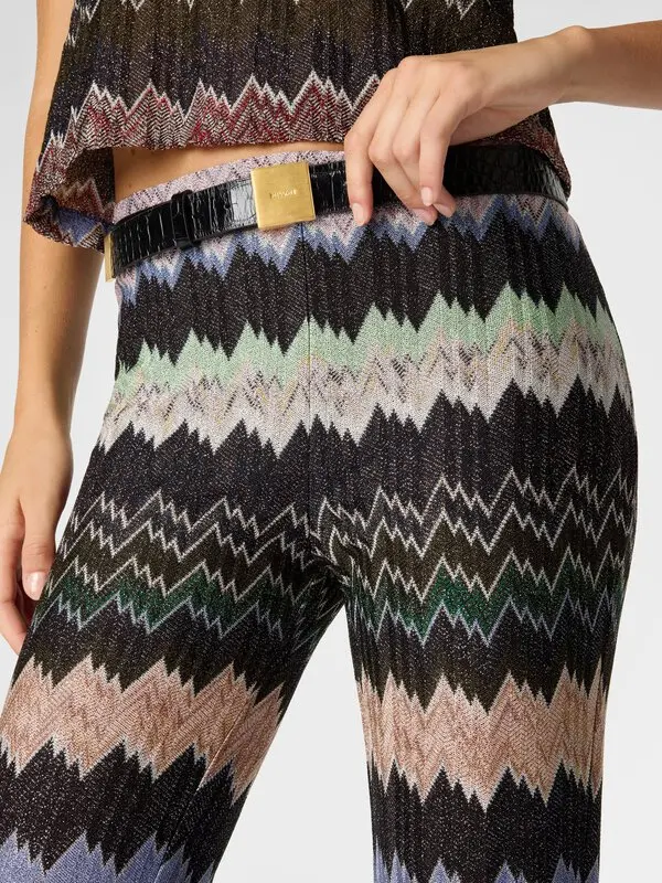 Missoni Pattern Viscose Lamé Cropped Trousers