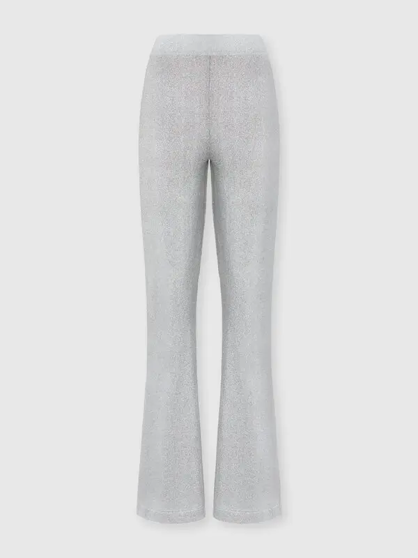 Missoni Lamé Fabric Flare Trousers - Light Blue