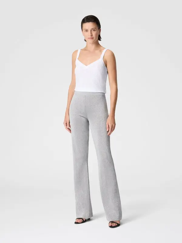 Missoni Lamé Fabric Flare Trousers - Light Blue