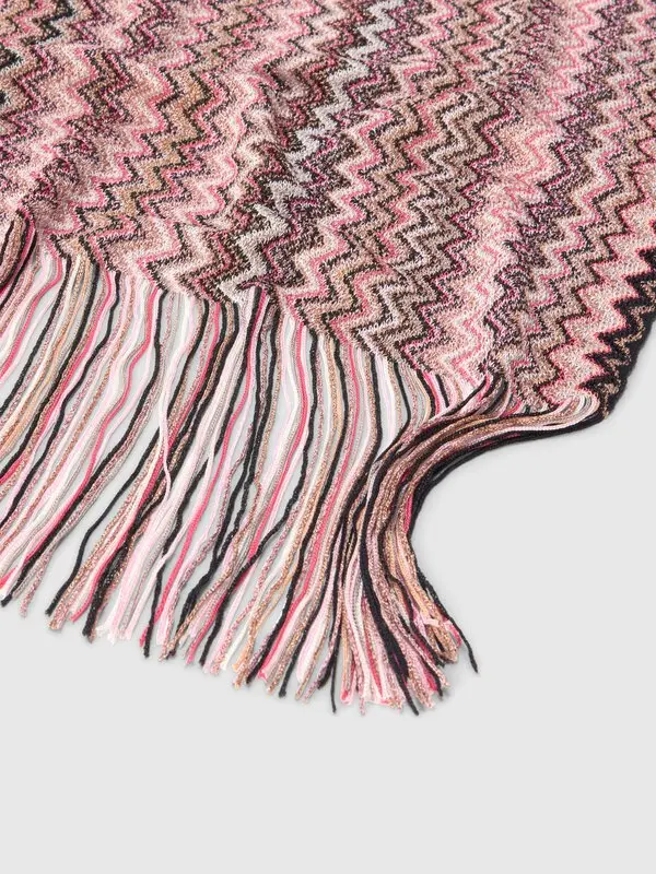 Missoni Viscose And Cotton Zigzag Scarf With Fringes
