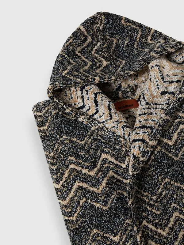 Missoni Azul Cotton Terry Chevron Bathrobe