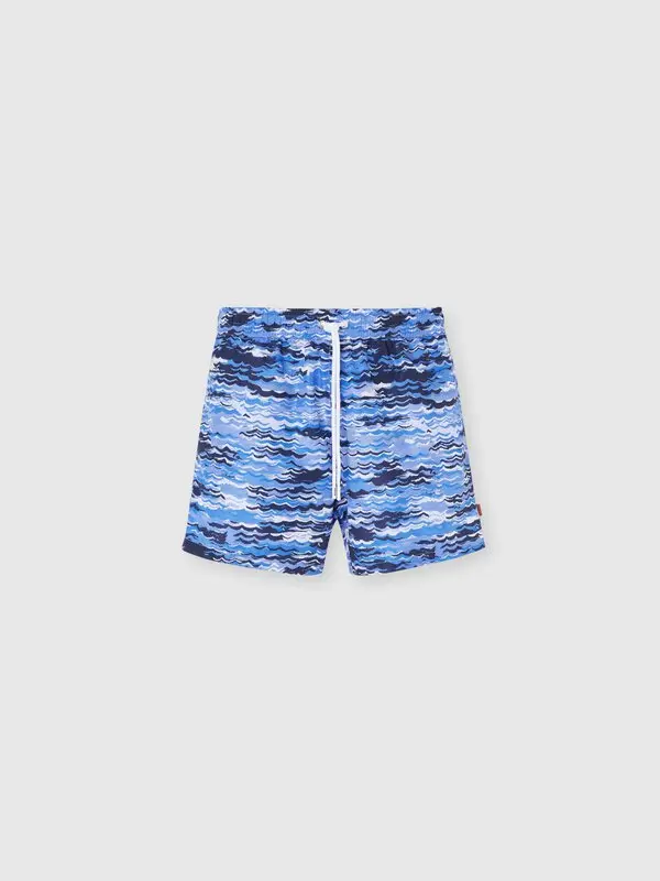 Missoni Length Swim Shorts With Wave Print