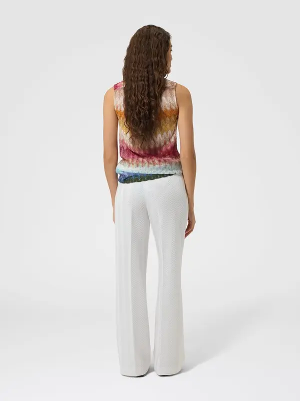 Missoni Sleeveless Viscose Lamé Blouse With Lace Motif