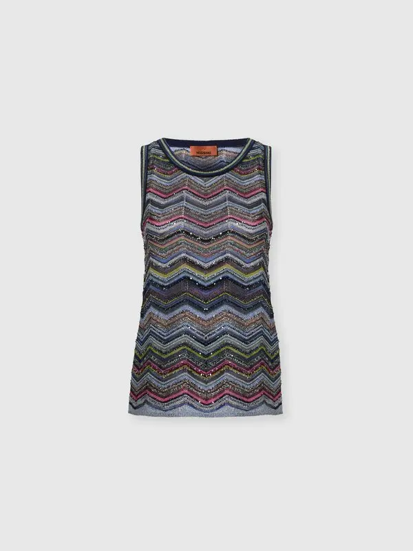 Missoni Sleeveless Chevron Lamé Top - Multicoloured