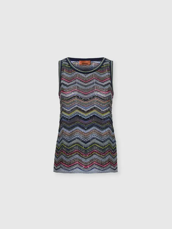 Missoni Sleeveless Chevron Lamé Top - Multicoloured