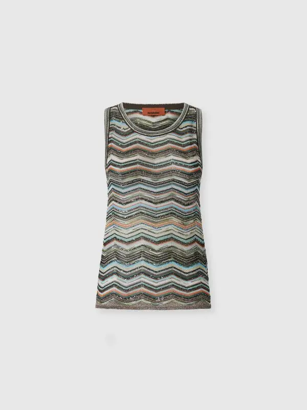 Missoni Sleeveless Chevron Viscose-blend Top - Multicoloured